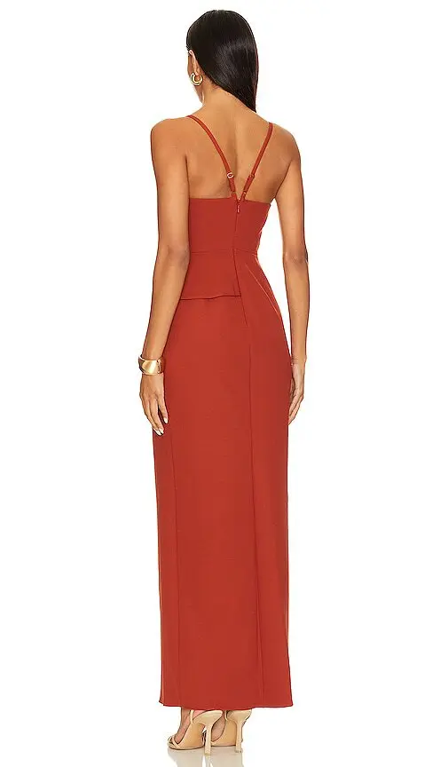 Bcbgmaxazria V Neck Ruffle Gown In Red Ochre - 30% Off | Editorialist